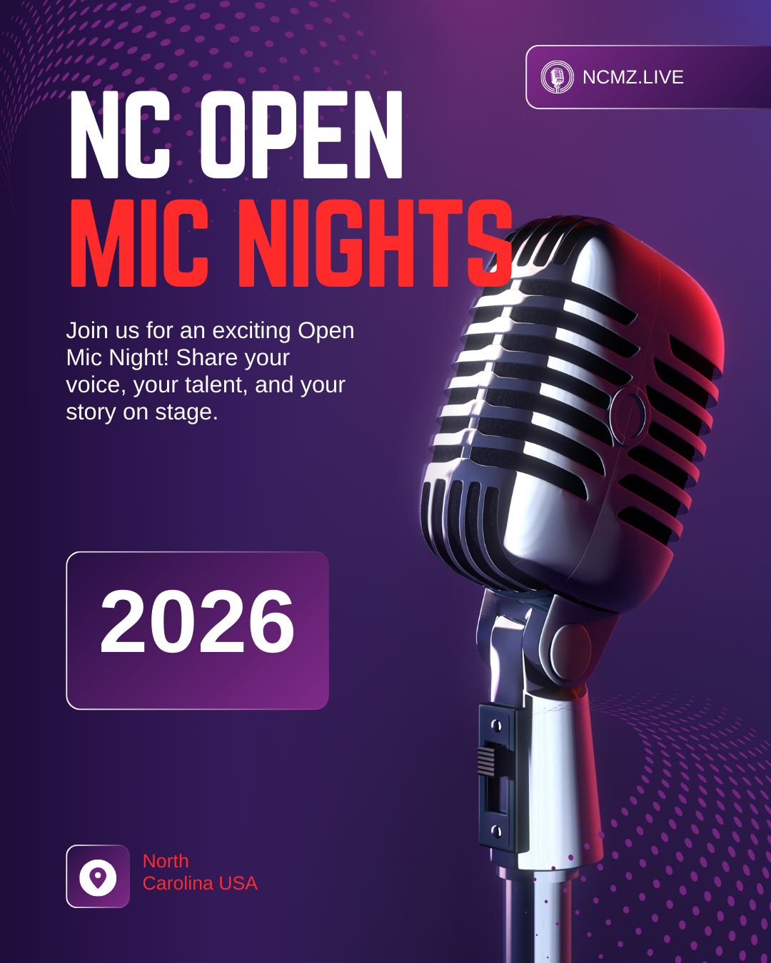 North Carolina Open Mic Nights - NCMZ.LIVE ~ North Carolina Music Zone ...